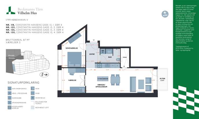 Lejlighed til leje - Constantin Hansens Gade 13, 2. 4